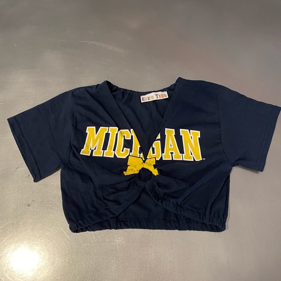 Eees Tees | Tops | University Of Michigan Ring Detail Crop Top | Poshmark